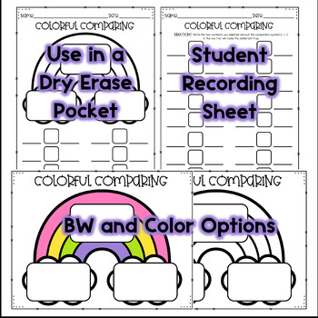 "Colorful Comparing" - Rainbow Comparing Numbers Activity - Math Center ...
