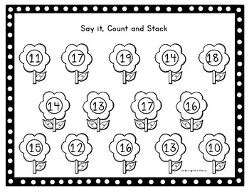 Spring Count and Stack Mat 10-20 by Amanda Briones | TPT