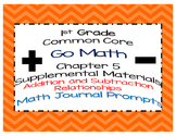1st Grade Go Math Chapter 5 Math Journal Prompts Common Core | TPT