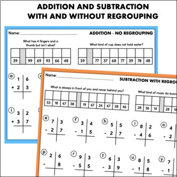 2nd Grade Math Riddles Addition Subtraction Skip Counting by Ten From ...