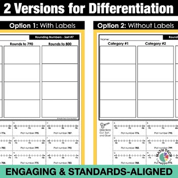 3rd Grade Math Worksheets Review Rounding Numbers, Interactive Math Sorts