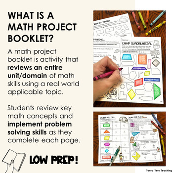 3rd Grade Math Project Booklet Geometry Shapes Math Review Math Test Prep