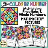 4th Grade Math Multiplying Fractions: Color By Number Math Mystery Pictures