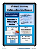 8th Math Remote Distance Learning Lesson: Standard Form Equations from WPs