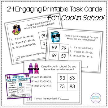 Three Addends Two Digit Numbers Riddle Activities Bundle | TPT