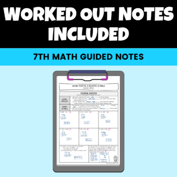 Adding Decimals Rational Number Operations Guided Notes Lesson by ...