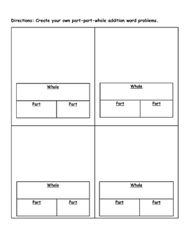Addition Word Problems Using Part-Part-Whole Models (Within 20 ...