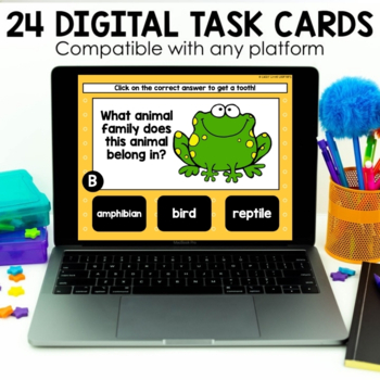 Animal Classification Digital Science Toothy ® Task Cards | Distance ...