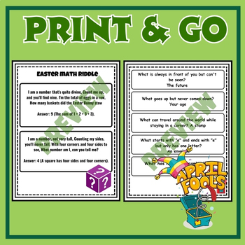 April Fool Word Search Puzzle, Easter Spring Math Riddle 3rd,4th,5th ...