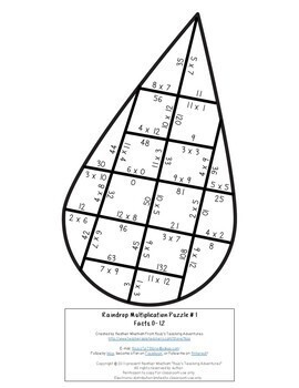 MULTIPLICATION Raindrop Puzzles | April Showers Bring May Flowers Math ...