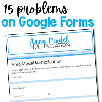 Area Model Multiplication Task Cards Google Form Distance Learning