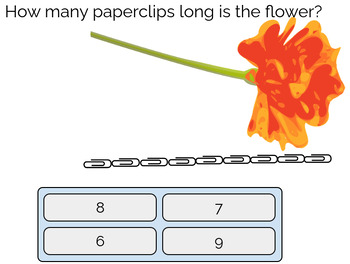 BOOM CARDS: Spring Measurement, Paper Clips. Count How Many. Math. Measure.