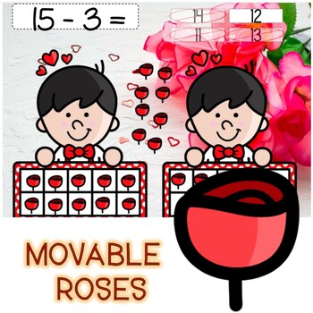 Boom™ Cards Valentine's Day Subtract Movable Roses within 20 Tens Frame ...