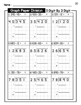 Flash Sale! Bundle Graph Paper Long Division 2,3 Digit Problem Solving