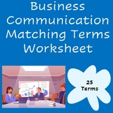 Business Communication Matching Terms Worksheet Accounting Management ...