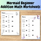 Mermaid Adding to 20 Math Worksheets - hands on mermaid addition activity