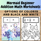 Mermaid Adding to 20 Math Worksheets - hands on mermaid addition activity