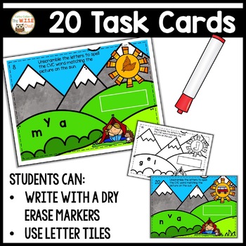 CVC Writing Unscramble Task Cards Science of Reading Phonics Centers