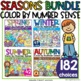Color by Code Seasons 0-10 Math Morning Work Worksheets Color by Number