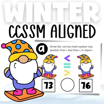 Comparing Numbers Winter Math Task Cards for 1st Grade {Numbers to 120}