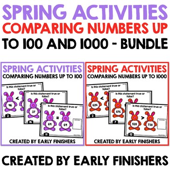 Spring Activities Task Cards Comparing & Ordering Numbers Math Centers ...
