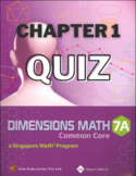 Dimensions Math 7: Chapter 1 Quiz by Rebecca Beauregard | TPT