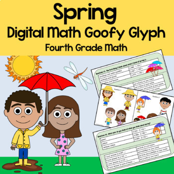 Distance Learning Spring 4th Grade Math Goofy Glyph Google Slides