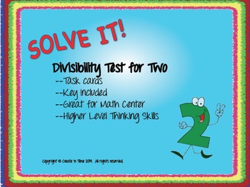 Divisibility Test for TWO Task Cards--Distance Learning Independent Work