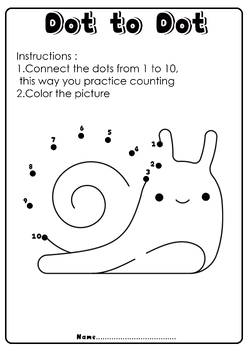 Dot to Dot / Connect the Dots 1 - 10 Animals V.2 by POPPY PRINT | TPT