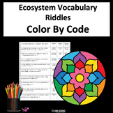 Ecosystem Vocabulary Science Riddles Color By Code Science Worksheet