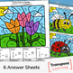 Equivalent Fractions | Spring Math Color by Number Worksheets | TPT