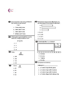 1st Grade Common Core Math ASSESSMENT Form B Mirrors Common Core State ...