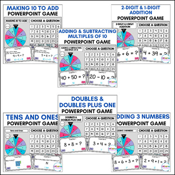 First Grade Math Game BUNDLE (11 PowerPoint Games) #halfoffhalftime