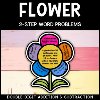 Flower Math Craft | Spring Two-Step Addition & Subtraction Word Problems