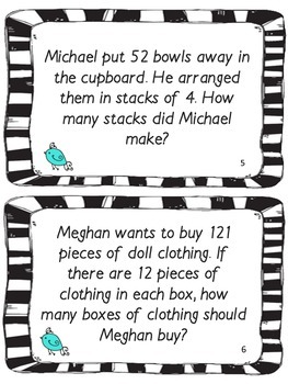 Fourth Grade Math Common Core Task Cards by Laura Love to Teach | TPT