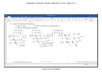 Geometric Sequence Notes by Rodrigo Cardenas | TPT