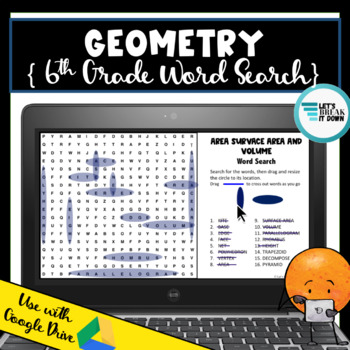 Geometry Word Search Digital Activity | Google Classroom Distance Learning