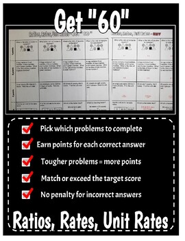 Get "60" - Ratios, Rates, & Unit Rates by Jigsaw Math | TPT