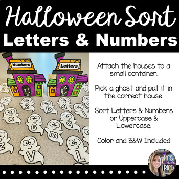 Halloween Haunted House Letter and Number Sort | Ghost Alphabet Activity