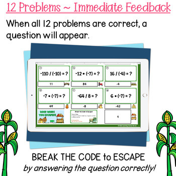 Integer Operations Practice BUNDLE - Fall Theme Math Escape Activity
