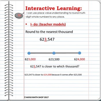 Rounding Using a Number Line by Akins Math Shop | TPT