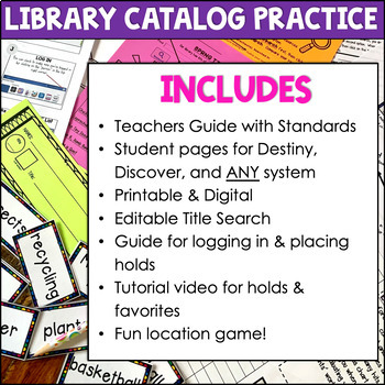 Library Catalog Practice for Spring Library Lessons | TPT