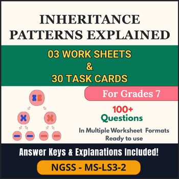MS-LS3-2 | Inheritance Patterns Explained | Worksheets & Task Cards ...