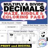 MULTIPLY & DIVIDE DECIMALS Maze, Riddle, Coloring | Google | Print or ...