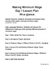 Making Minimum Wage Week-Long Math Lesson Plans Focused on Linear Functions