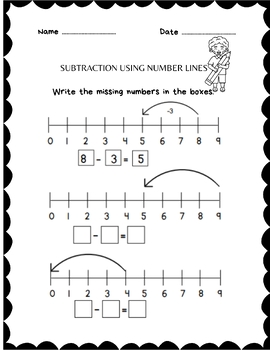 Math Addition Using Number Line Worksheets - Math Addition Activity