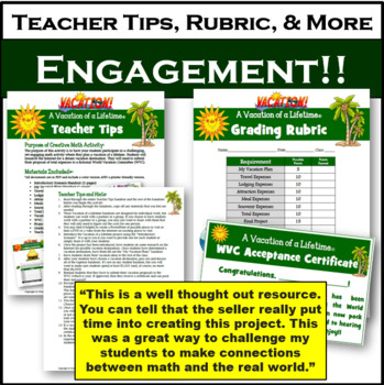 End of Year Plan a Vacation Math Activity by Wise Guys | TpT