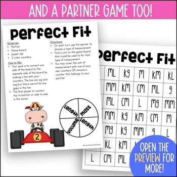 Metric Measurement Anchor Chart - Meter, Liter, Gram Worksheet - Game ...