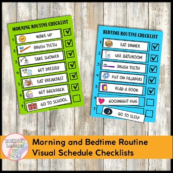 Morning Routine Checklist | Bedtime Routine Visual Schedule | Home ...