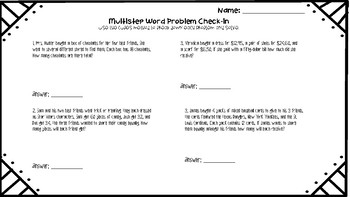 Multi-Step Word Problems Practice by Drips and Dots | TPT